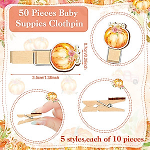 Patelai 321 Pcs Little Pumpkin Baby Shower Games Supplies, Fall Pumpkin Baby Shower Games 5 Sets (50 Cards Each) Activities Cards with 20 Pencils 1 Don't Say Baby Sign 50 Clothespin