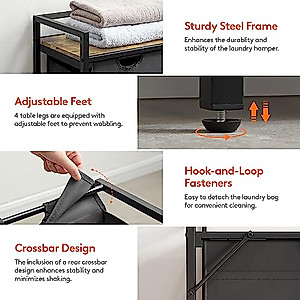 Lifewit Laundry Hamper 4 Section, 168L Pull out Laundry Clothes Basket Organizer with Large Top Shelf and 4 Removable Bags and Handles, Laundry Sorter for Laundry Room Bedroom Bathroom Dorm, Black