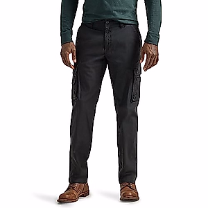 Lee Men's Wyoming Relaxed Fit Cargo Pant, Black Ripstop, 38W x 32L
