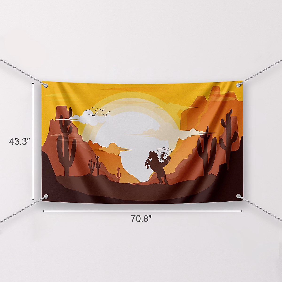 Western Party Decorations - Includes Photography Backdrop & 10 Photo Booth Props with Sticks - Wild West Cowboy Party Banner Birthday Supplies