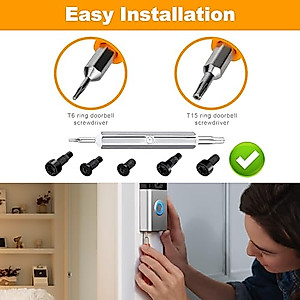 Doorbell Replacement Security Screws and Screwdriver Kit, Suitable for All Doorbells, Including Video Doorbell, Video Doorbell 2, Pro and Elite, Doorbell Screwdrivers, for Battery Replacement
