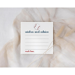 Baseball Advice Cards, 25 Pack - Fun Bridal Shower Activity, Best Wishes Graduation Congratulations New Parents Advice Baby Shower Game Alternative Birthday Time Capsule Cute Party Ideas