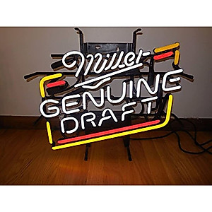 Prouten Miller Genuine Draft Neon Light Sign Beer Bar Pub Real Glass 17''x13''!