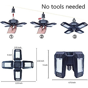 ANYPOWK LED Garage Lights with Motion Sensor - 12000 Lumen 6500K Daylight 120W, Four Leaf Garage Organization Ceiling Lighting