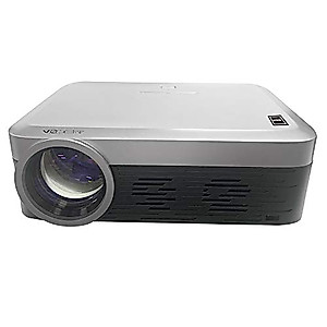RCA RPJ138 Roku Smart Android Home Projector with Wi-Fi, Built in DVD Player, HD, LED, with RCA Stereo Audio Output, Grey