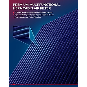 KAX Premium Cabin Air Filter, GCF061 (CF10729) Replace for Avenger, Caliber, Journey, Ram1500 2500 3500, Compass, Patriot, 200, Cabin Filter, Strong Adsorption w/Upgraded Activated Carbon