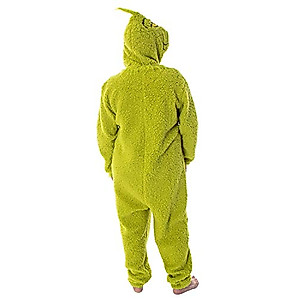 Dr. Seuss The Grinch Who Stole Christmas Matching Family Costume Pajama Sherpa Union Suit For Women Men (MD)