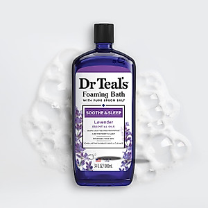 Dr Teal's Epsom Salt Soaking Solution and Foaming Bath with Pure Epsom Salt Combo Pack, Lavender (Packaging May Vary)