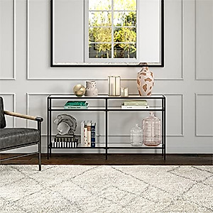 Henn&Hart 55" Wide Rectangular Console Table in Blackened Bronze, Entryway Table, Accent Table for Living Room, Hallway