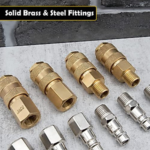 JACO Hi-Flo Quick Connect Air Hose Fittings - 1/4" NPT | High Flow Plug & Coupler Kit, Type V (Set of 12)