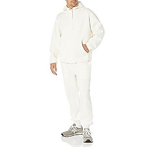 Amazon Essentials Men's Oversized-Fit Hoodie (Available in Big & Tall), Eggshell White, X-Large