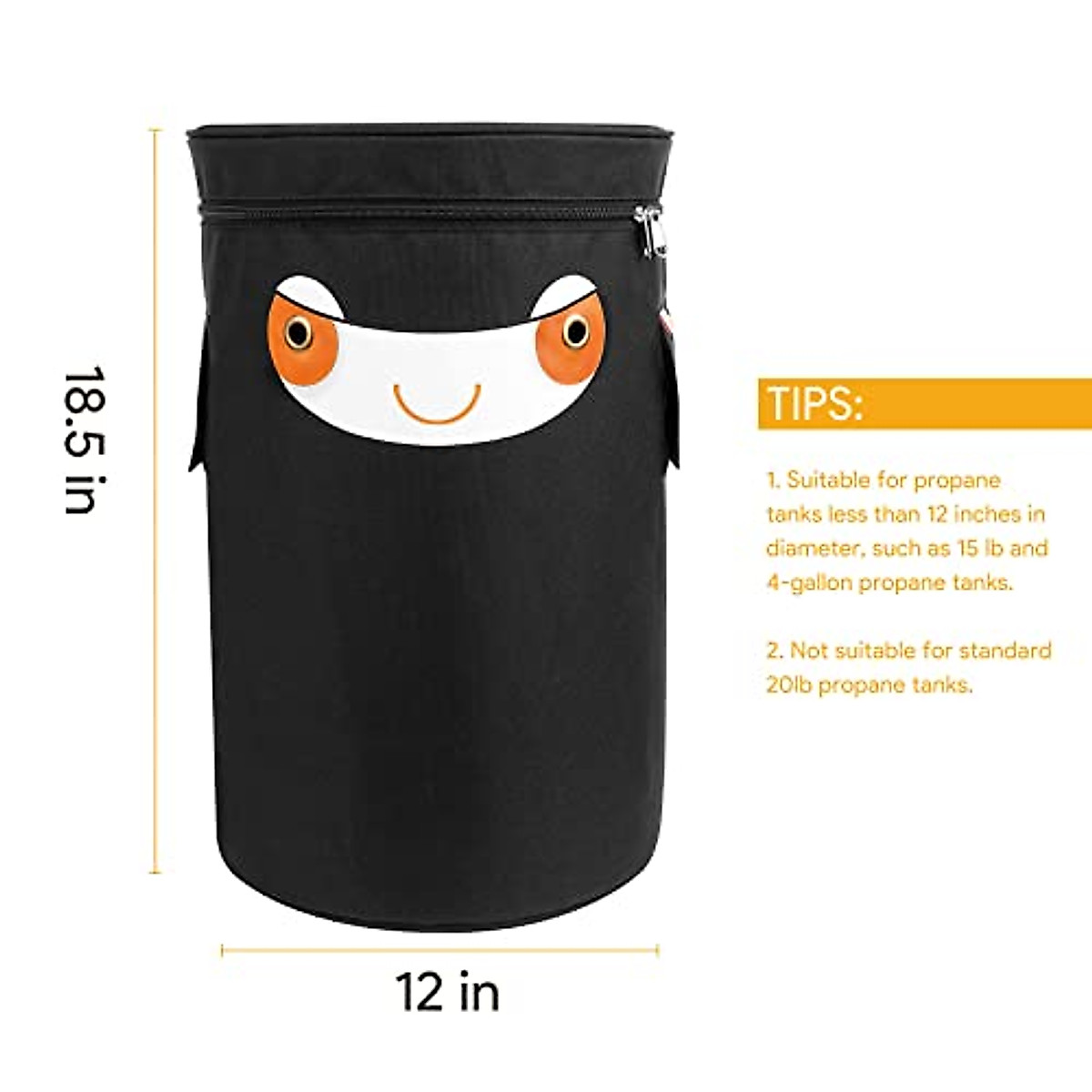 TEREFIX Propane Tank Cover with Stable Tabletop Feature, Fits 15lb / 4 Gallon Tank Cylinder, RV/Camper Propane Tank Cover with Storage Pocket & 2 Flip Flaps, Waterproof and UV-Resistant