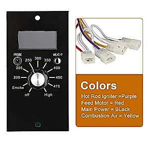 WADEO Replacement Parts for Pit Boss Pellet Grills Digital Temperature Control Panel Kit, Thermostat Controller Board, Temperature Probe, Ignitor, Meat Probe, Fuse and Fixing Band