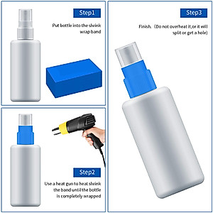Blue Shrink Bands, 200 PCS Blue Perforated Heat Shrink Wrap Bands for Bottles, Jars Fits 3/4" to 1" Diameter
