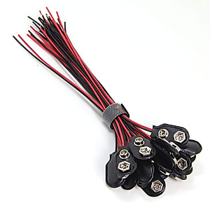 9V Battery Connectors, Ancable 10-Pack I Type 9 Volt Battery Wire Clip Snaps Connector