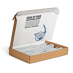 PIG Home Solutions Dryer-Safe Reusable Water Absorbent Sock - 4 Pack - 3" x 38" - Absorbs Up to 34 oz per Sock - Gray - PM50673