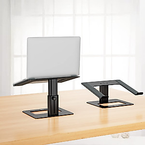 BESIGN Aluminum Laptop Stand, Ergonomic Adjustable Notebook Stand, Riser Holder Computer Stand Compatible with Air, Pro, Dell, HP, Lenovo More 10-15.6" Laptops (Black)