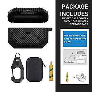 Maxjoy for AirPods Pro 2nd Generation Case Cover, AirPods Pro 2 Protective Case 2022 with Lock Pro2 Military Hard Rugged Shockproof Cover with Keychain Compatible with Apple Airpods Pro 2, Black