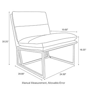 Glitzhome Mid Century PU Leather Reading Sofa Chair, Black