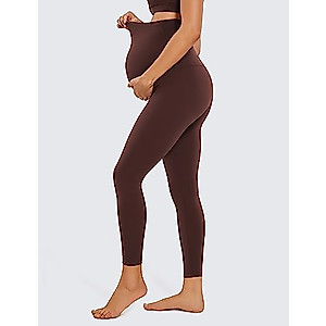 CRZ YOGA Womens Butterluxe Maternity Leggings Over The Belly 25" - Buttery Soft Workout Activewear Yoga Pregnancy Pants Taupe Medium