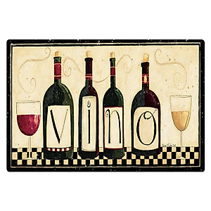 Wine Novelty Anti-Fatigue Kitchen Mat, Cooking & Standing Relief, Memory Foam & Skid-Resistant, 24x36in
