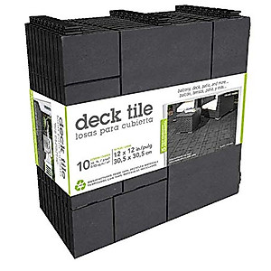 Multy Home Deck Tile 12" x 12" Mosaic, Slate (10 Pack)