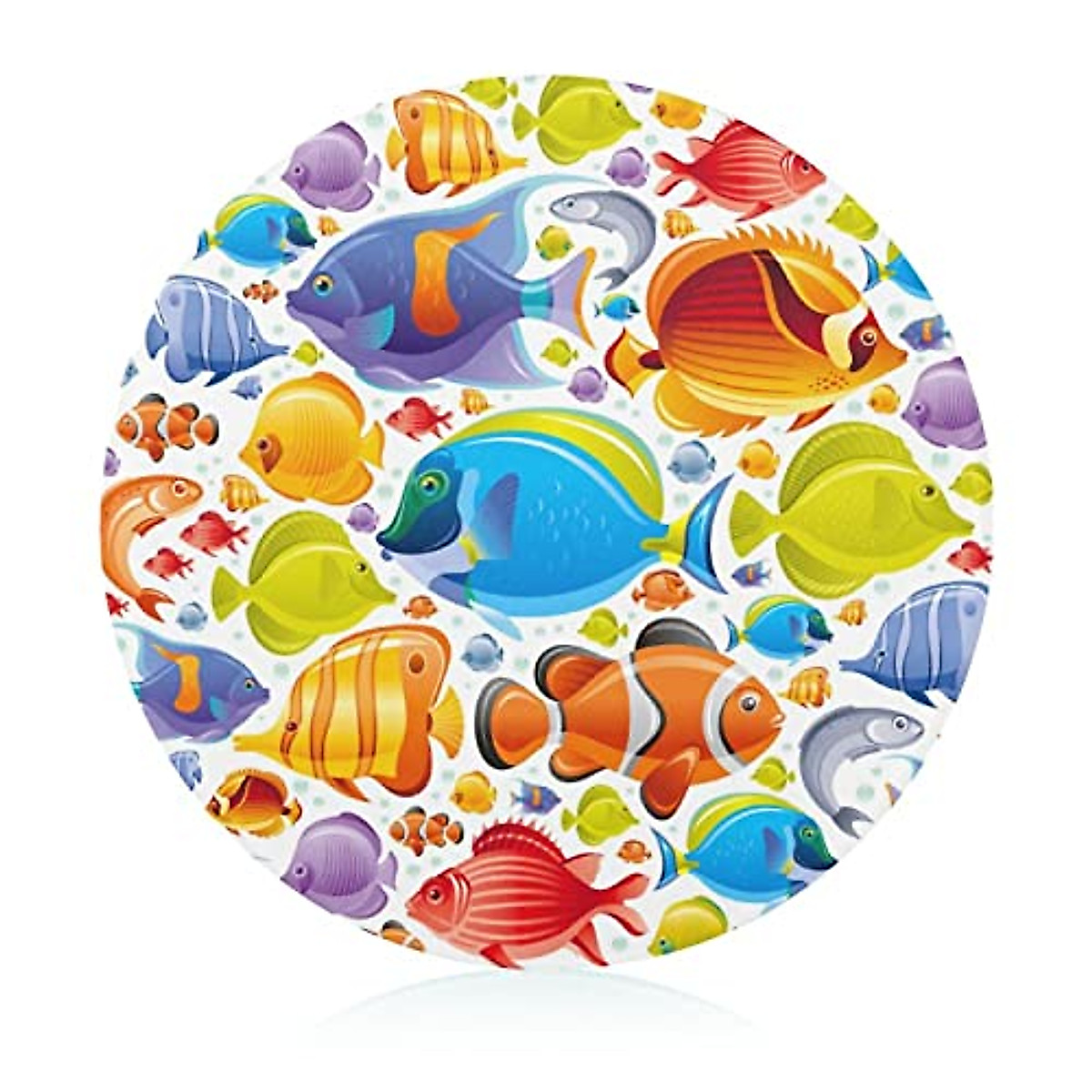 Underwater Fish Tempered Glass Cutting Board Heat Resistant For Bread Meat Fruit 7.9 in