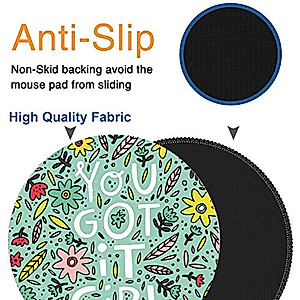 Mouse Pad, Round Mousepad, Cute Mouse Pads, Non-Slip Rubber Base Mousepad with Stitched Edge, Washable Mouse Mat with Lycra Cloth, Small Mouse pad 7.9 x 7.9 Inch