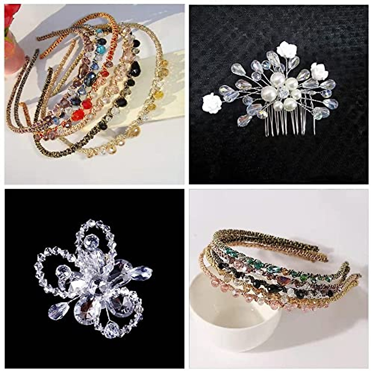 LIMAOLLY Crystal Glass Beads Teardrop Vertical Hole Faceted Shape Crystal AB Spacer Beads for Jewelry Making DIY Bracelet Necklaces Pendant Handmade Decorations (Orange AB, 6x8mm)