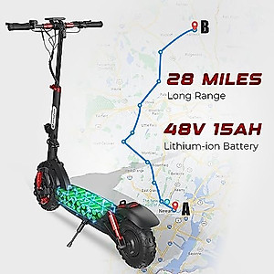 isinwheel GT2 Electric Scooter Adults 11" Off Road Tires, 1000W Motor E-Scooter Up to 28 Miles Long Range, 28 MPH Top Speed, Foldable Commuting Scooter with Dual Brakes & Suspension