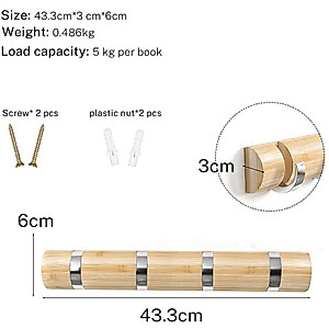 HILIROOM HILIROOM Coat Rack Wall Mount with 4 Retractable Hooks, Sleek, Modern, Space-Saving Wall Mounted Coat Rack, Coat Hanger with Folding Hooks for Hanging Coats,Hats,Scarves,Keys and More