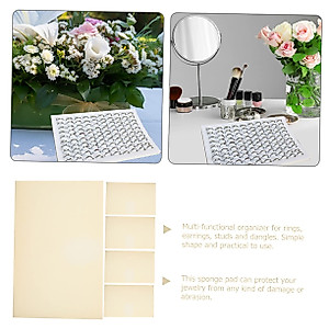 NOLITOY 5pcs Storage Box Sponge Pad Ring Earring Display Pad Jewelry Foam Insert Jewelry Insert Display Mats Black Foam Ring Insert Hoop Earring Jewelry Sponge Insert White Props Earrings