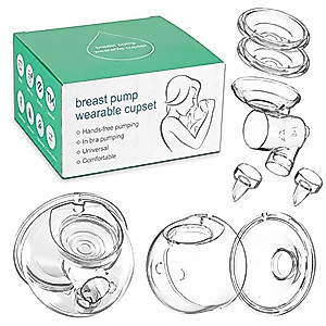 PDFans Wearable Breast Pump Parts Milk Collector Cup Accessories 24mm Compatible with Momcozy/TSRETE S9/S10/S12 Pump Replacement Parts(1 Whole Bowl), Extra 1pcs Duckbill Valve&Silicone Diaphragm