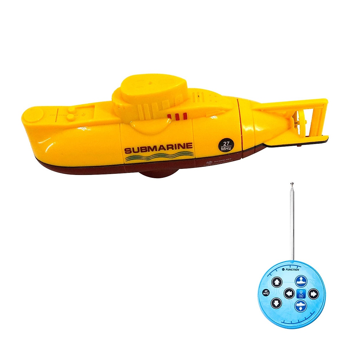 GoolRC Mini RC Submarine Remote Control Boat Waterproof Diving Toy Gift for Kids Boys and Girls (Yellow)
