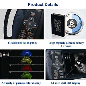 SWR Dawei Vet Ultrasound Machine Portable Veterinary Handheld Scanner B-Ultra Sound Lightweight Ultrasound Pregnancy Tester with Waterproof Probe for Pig,Sheep,Dog use (Back Fat Probe)