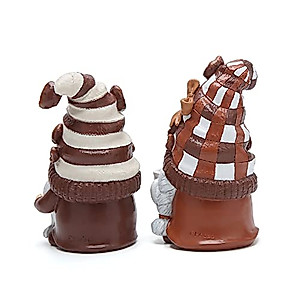 Hodao 2PCS Coffee Gnomes Coffee Bar Decor Accessories Spring Summer Swedish Tomte Elf Dwarf Figurines Spring Summer Gnome Decorations Gifts Fall Gnome Decor Indoor Home Decorations