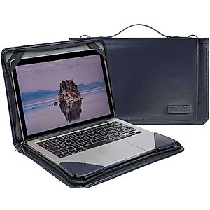 Broonel Blue Leather Laptop Messenger Case - Compatible with HP Elite x2 G4 12.3" WUXGA+ Touchscreen Detachable Tablet
