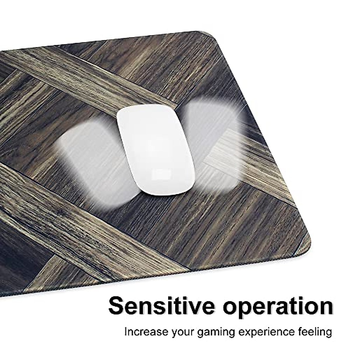 11.8x31.5 Inches Large Gaming Mouse Pad Mat with Stitched Edge Non-Slip Rubber Base Washable Resilient for Office Computers Laptop Table Mouse Pads Mats Accessory (Wood-Brain, X-Large)