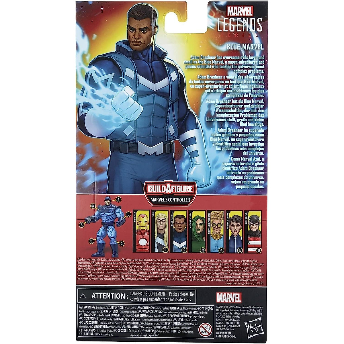 Marvel Legends Series Blue Ultimates Costume Action Figure 6-inch Collectible Toy, 4 Accessories, 1 Build-A-Figure Part