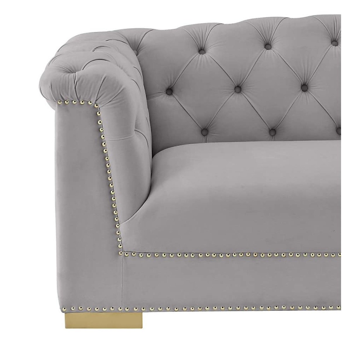 TOV Furniture Farah Grey Velvet Loveseat