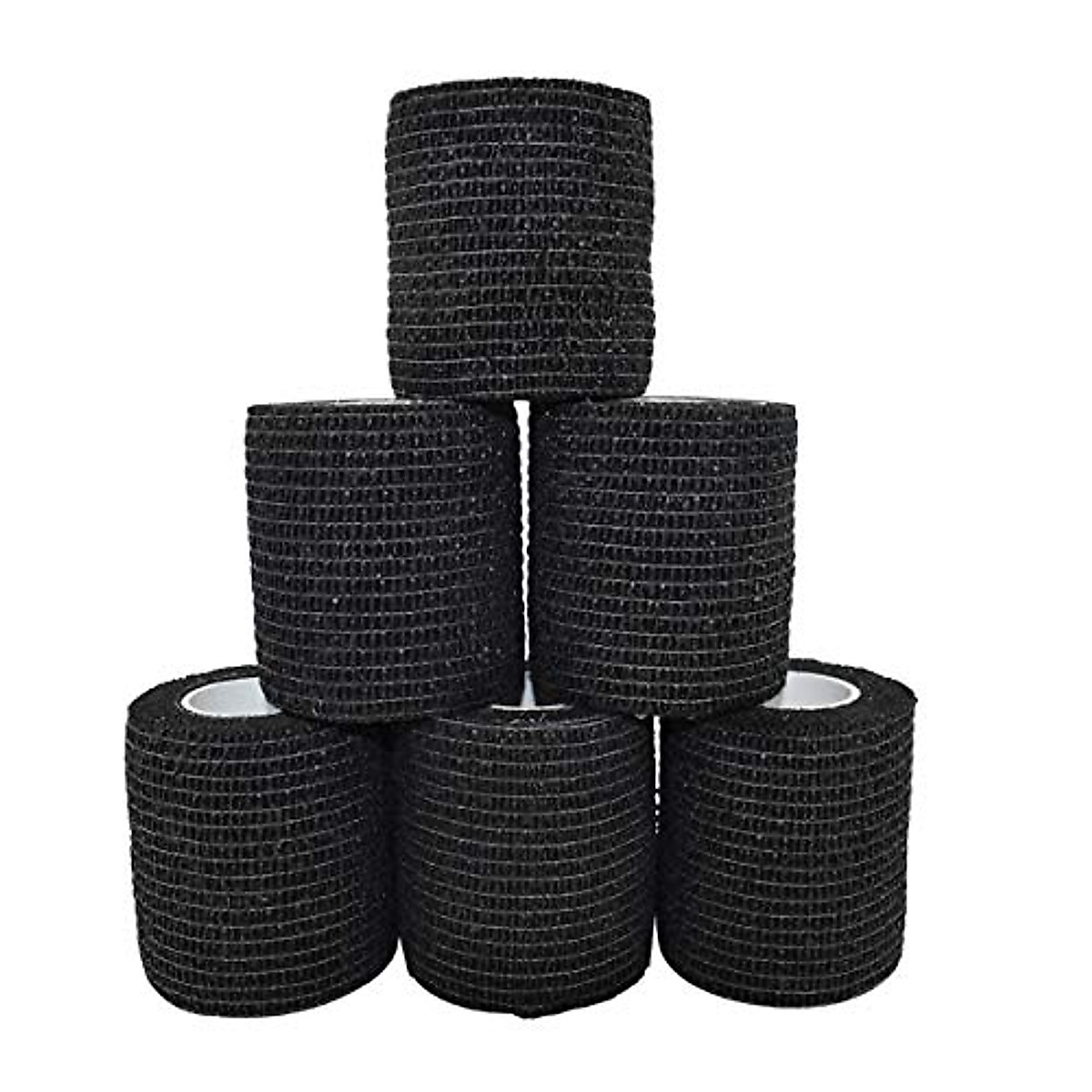 Stmandy Vet Tape wrap, wrap Bandage 2 inch 6 Rolls,Adhesive wrap Bandage for The Person or The Pets (cat,Dogs,Horse and Other Animal) who was injure or Have Wounds (Black 6pcs)