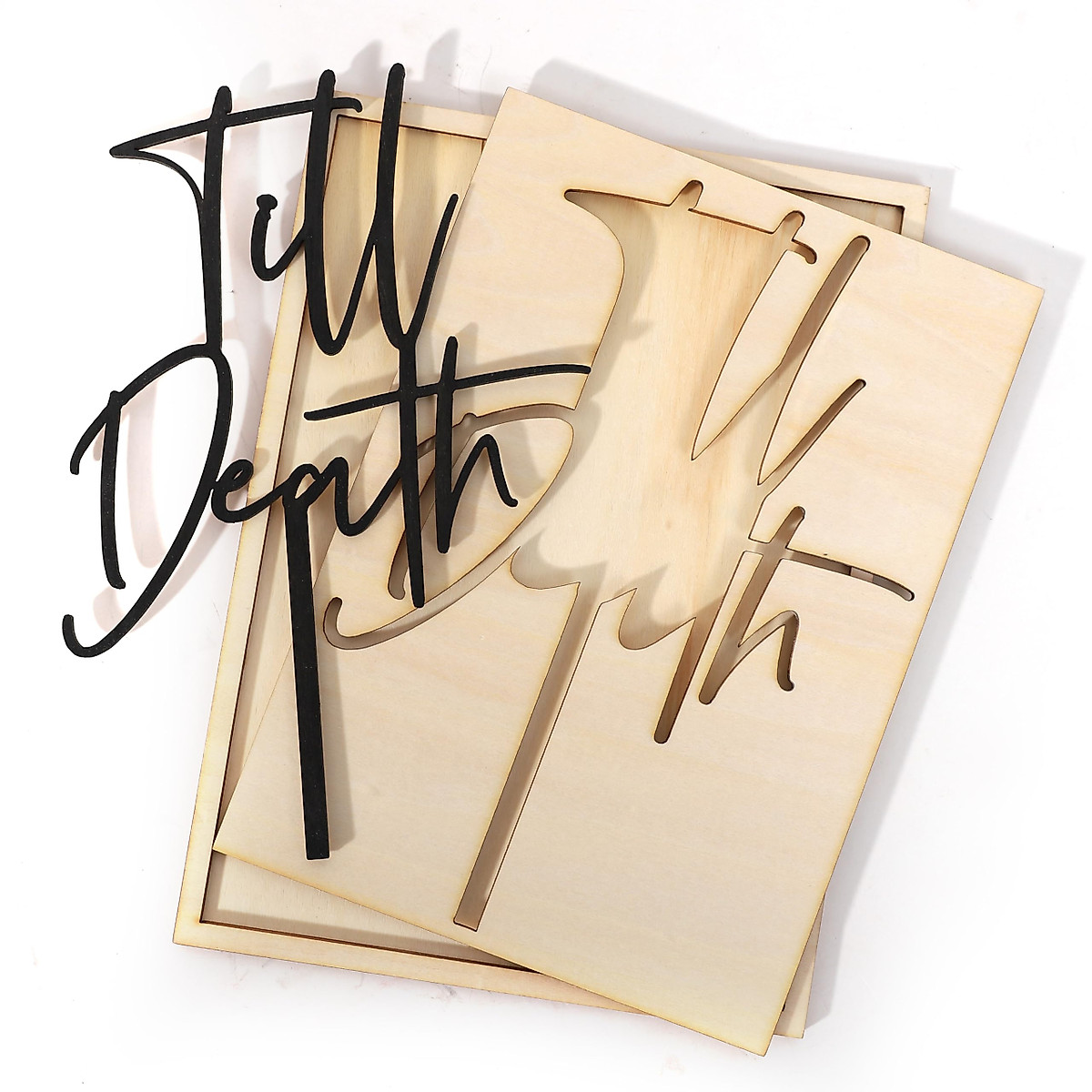 Gothic Till Death Cake Topper - Old English Wedding Cake Topper - Wedding, Anniversary, Valentines Cake Topper (Till Death Cake Topper)