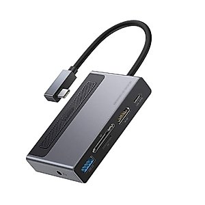 SHYPT USB Type C HUB to 4K HD TF SD Card Reader Retractable Clip USB C 3.0 Adapter Dock Station Splitter
