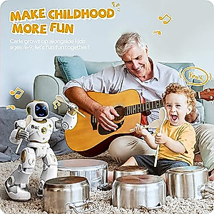 Ruko Smart Robot for Kids, Large Programmable Interactive STEM RC Robot, Voice Control and App Control, Gifts for Boys and Girls 4 5 6 7 8 9, Gold