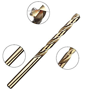 Metric 1.6mm Diameter Twist Drill Bits M35 HSS Straight Shank Cobalt Drill Bit Set HSS Champagne (10 Pcs)