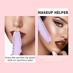 2PCS 5 in1 Eyeliner Stencils Silicone Winged Tip Eyeliner Aid Eyebrow Pencil Stencils Multi-Purpose Eye Makeup Tool for Winged Eyeliner, Defined Eyebrow, Eyelash, Face Contour and Lip Line
