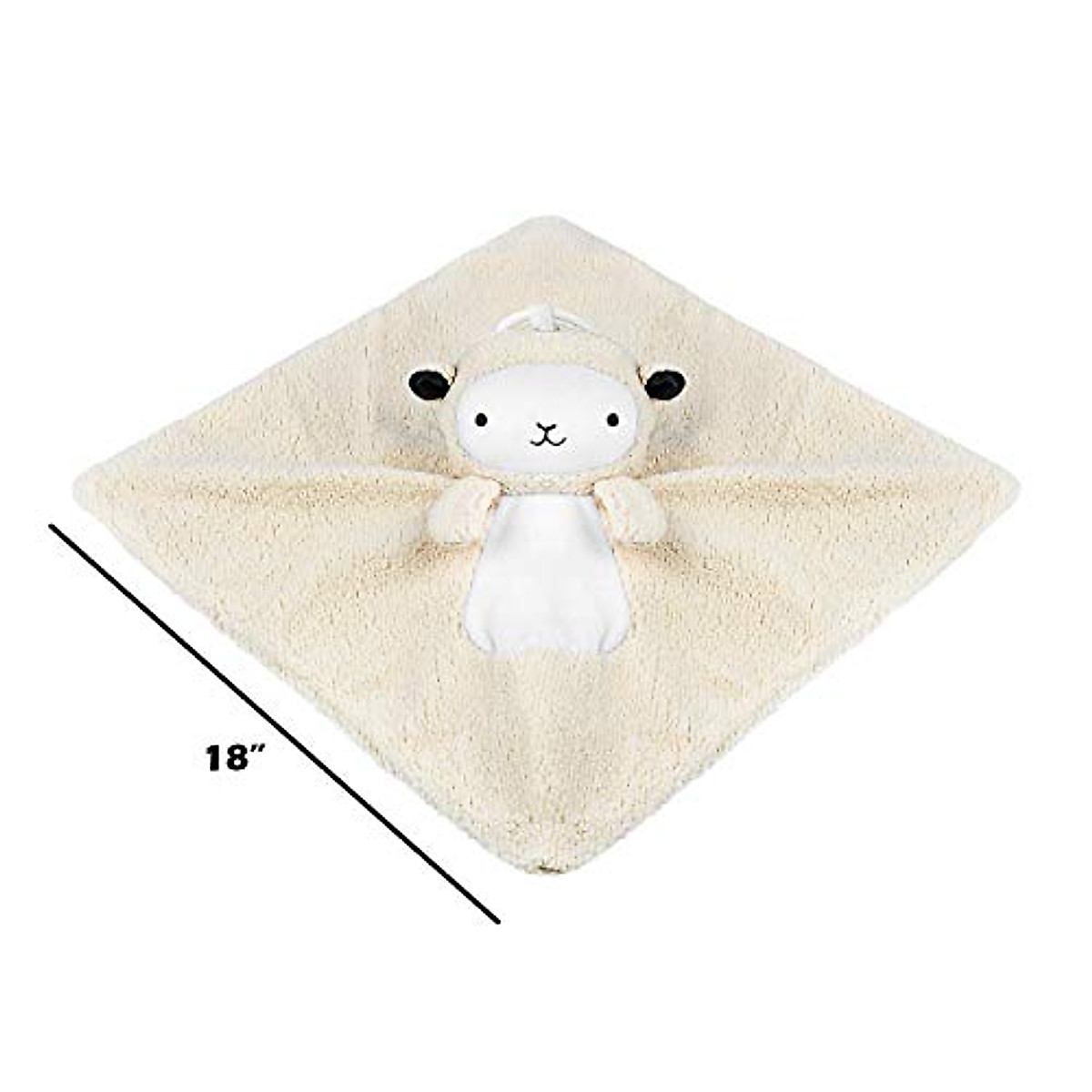 Wavhello LoveBub Sound & Light Baby Security Blanket Lovey, Plush Lullaby Music Player, White Noise Soother & Soft Night Light, Machine Washable - Lou The Lamb (White Minky, 18")