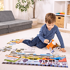 Melissa & Doug Traffic Jam Jumbo Jigsaw Floor Puzzle (24 pcs, 2 x 3 feet long) - FSC Certified
