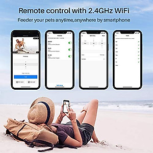 LKV Automatic Pet Feeder, Automatic Food Dispenser for Cats, Dogs and Small Animals, 6L, White (LKV-PFD-101)