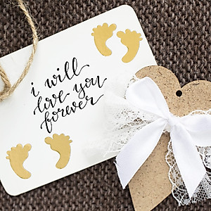 Whaline 480Pcs Gold Foil Footprint Stickers Self-Adhesive Footprint Shape Seal Stickers Gold Label Decals for Bay Shower Greeting Invitation Cards Envelope Sealing Birthday Gift Wrapping Supplies